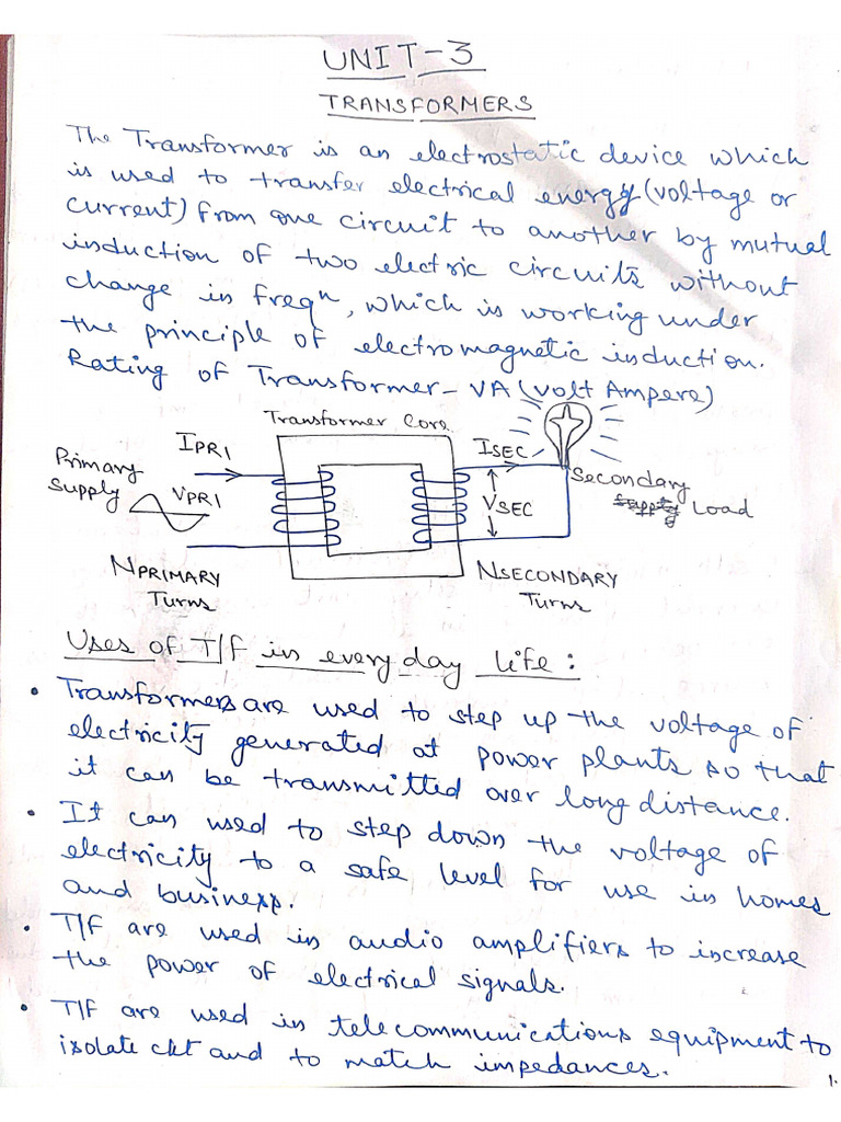 UNIT-3 Transformers | PDF