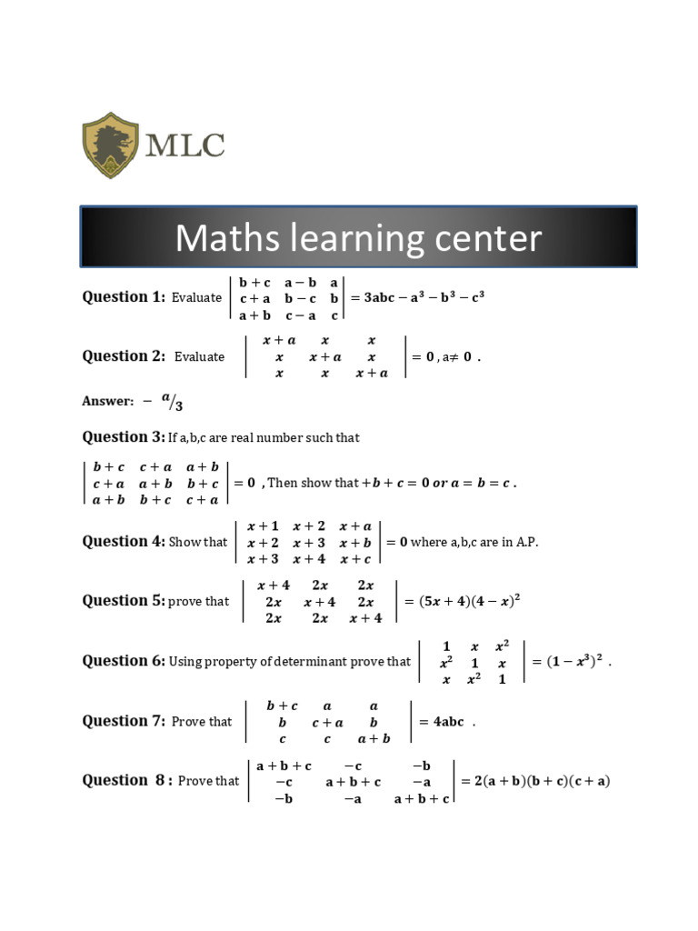 DETERMINANTS | PDF | Triangle | Determinant