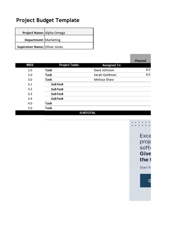 Free Budget Template ProjectManager ND23 | PDF
