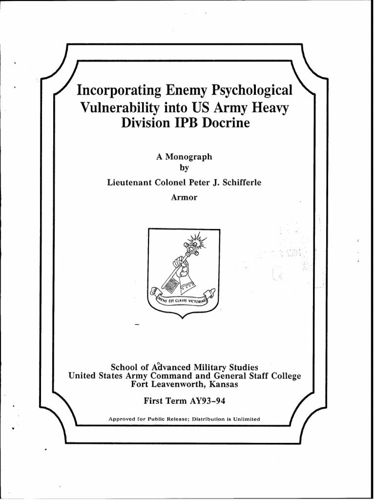 Enemy Psychological Vulnerability in Army Doctrine | PDF | Military ...