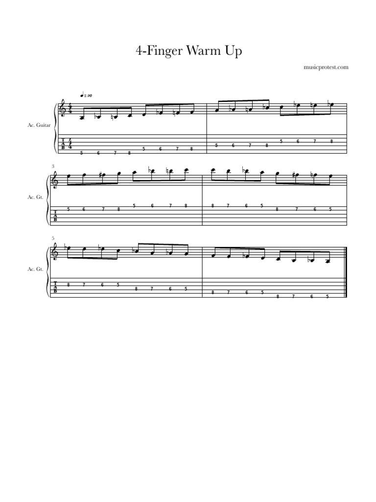 Tab 4 Finger Warm Up | PDF