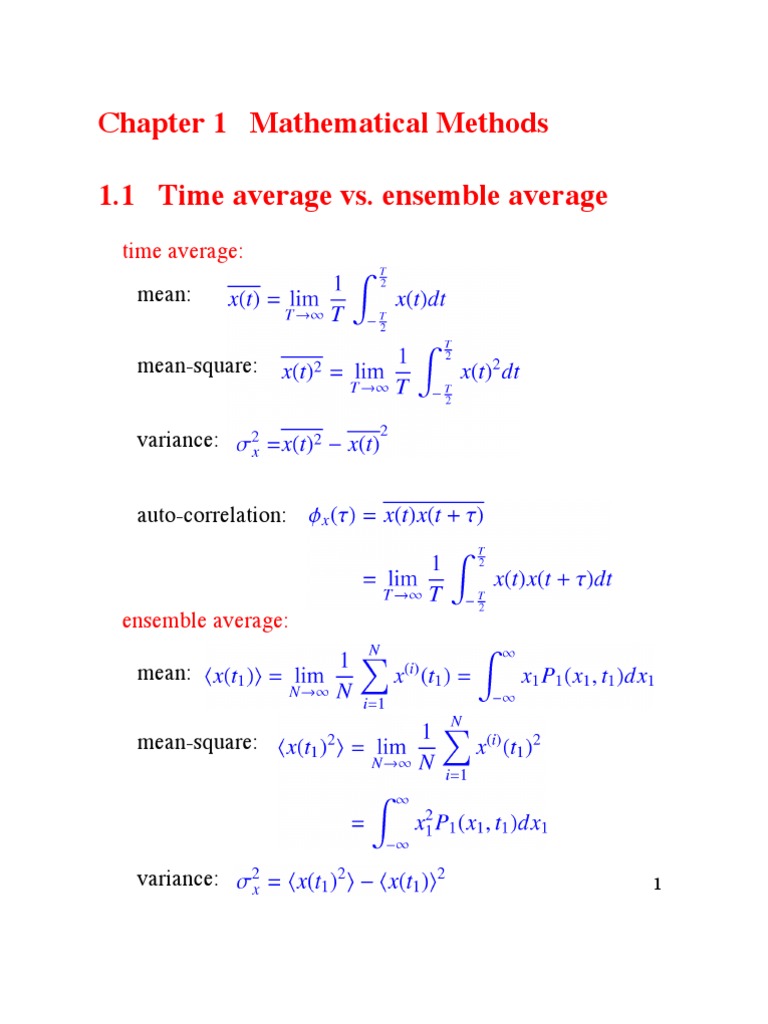 Ensemble Average and Time Average | PDF | Spectral Density | Stationary ...