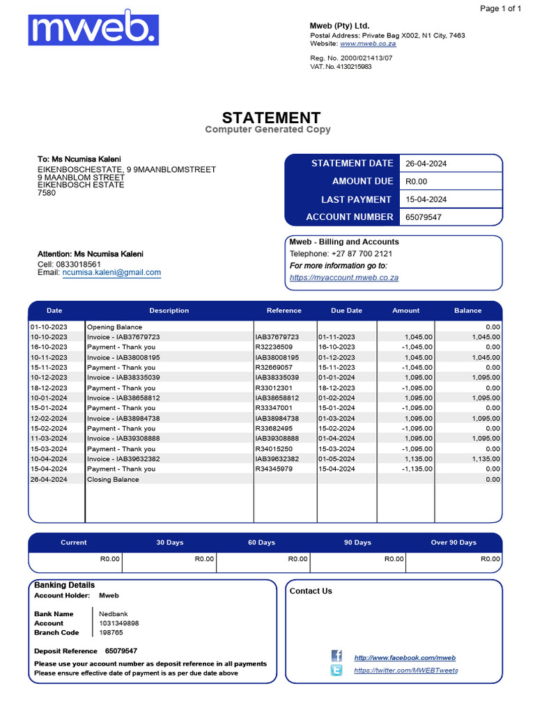 Statement: Computer Generated | PDF | Invoice | Banking