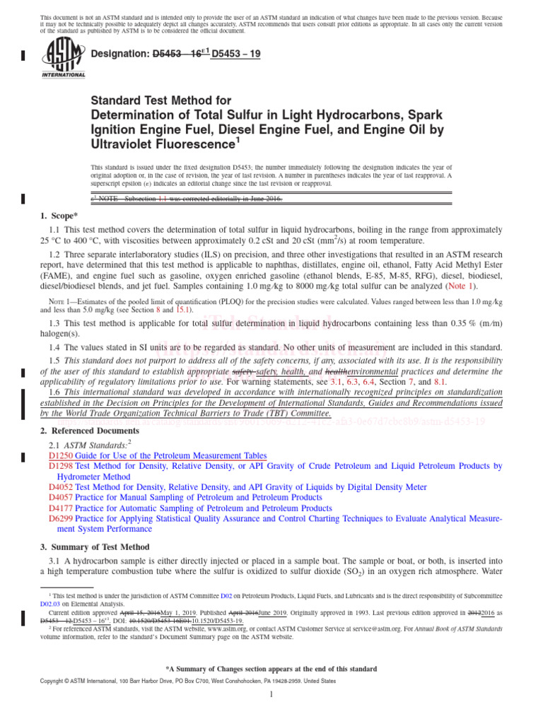 Astm D5453 19 | PDF | Diesel Fuel | Calibration