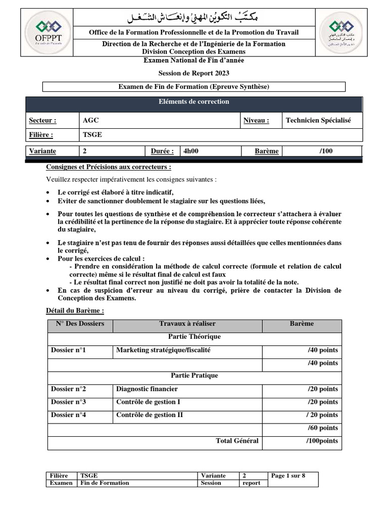 Tsge Corrige Report V2 2023 | PDF | Revenu brut | Économie d'entreprise