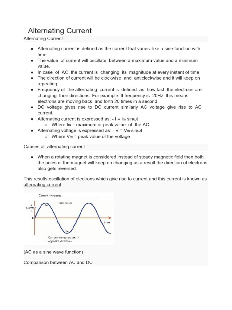 Alternating Current | PDF | Transformer | Inductor