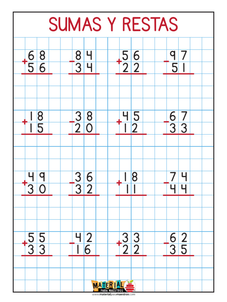 Ejercicios para Practicar Las Suma y Restas | PDF