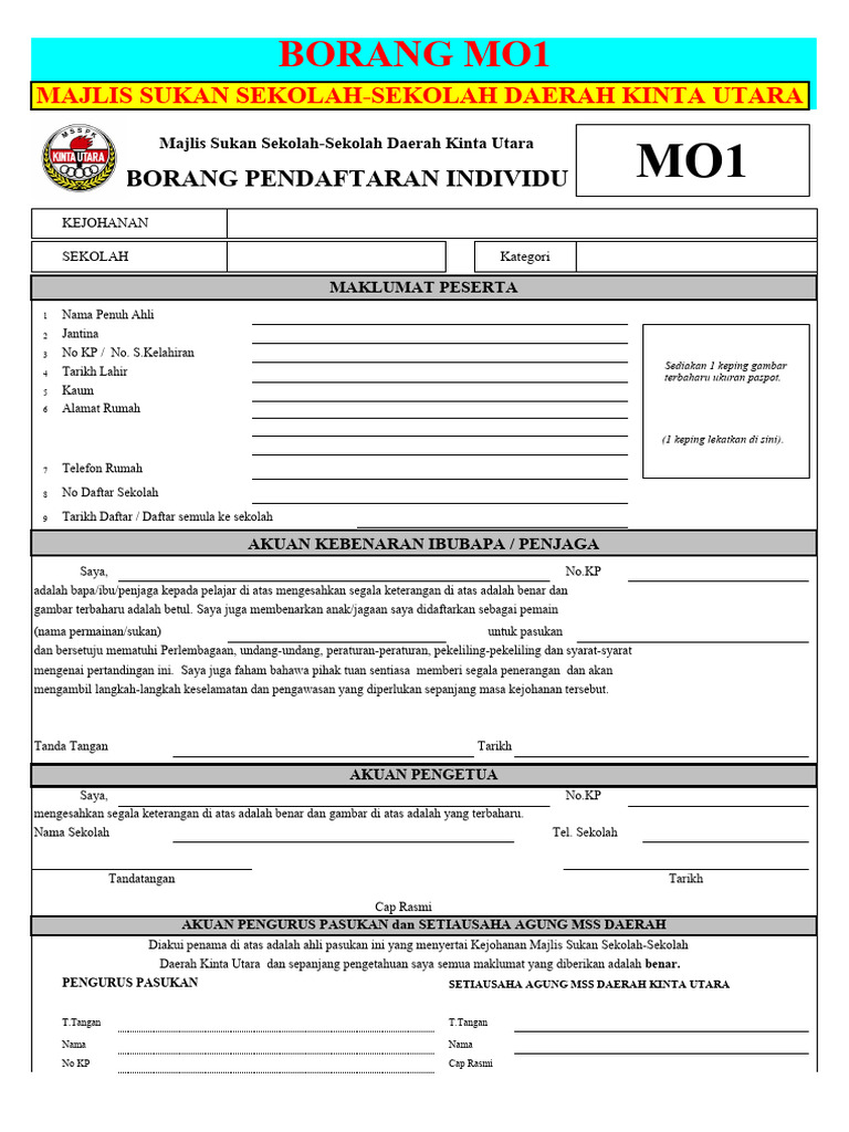 Borang M01 | PDF