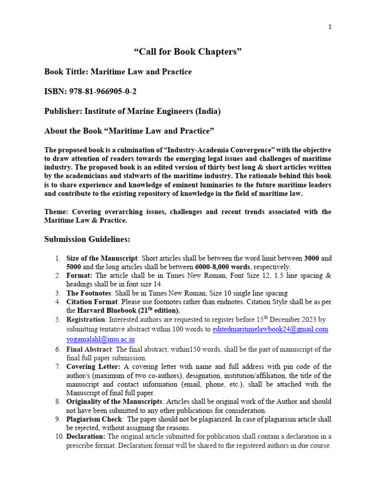 Call For Book Chapters - ML&P-24 | PDF | Books | Note (Typography)
