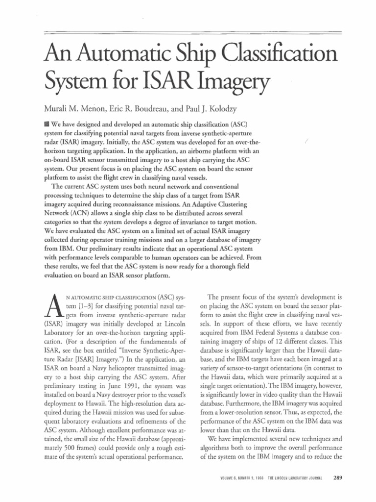 6.2.4.shipclassification Using ISAR | PDF | Cluster Analysis | Radar