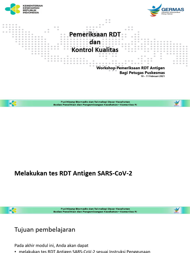 Pemeriksaan RDT Dan Kontrol Kualitas | PDF | Sains & Matematika | Teknologi & Rekayasa