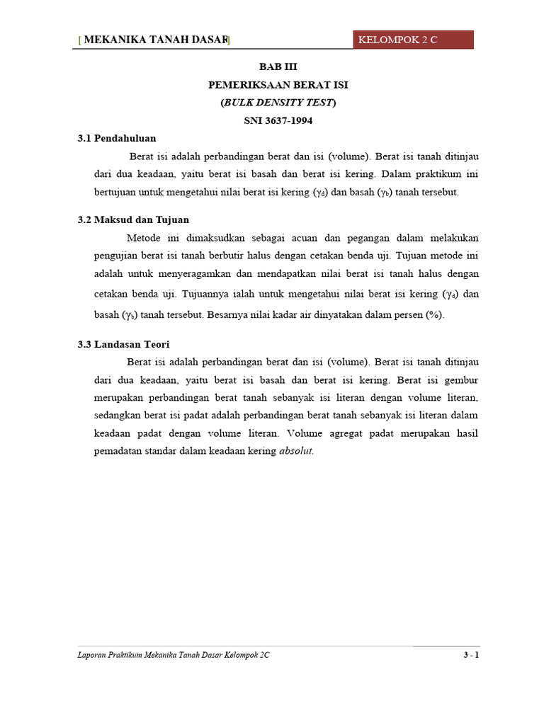 BAB 3 BERAT ISI ACC JILID Fixs | PDF