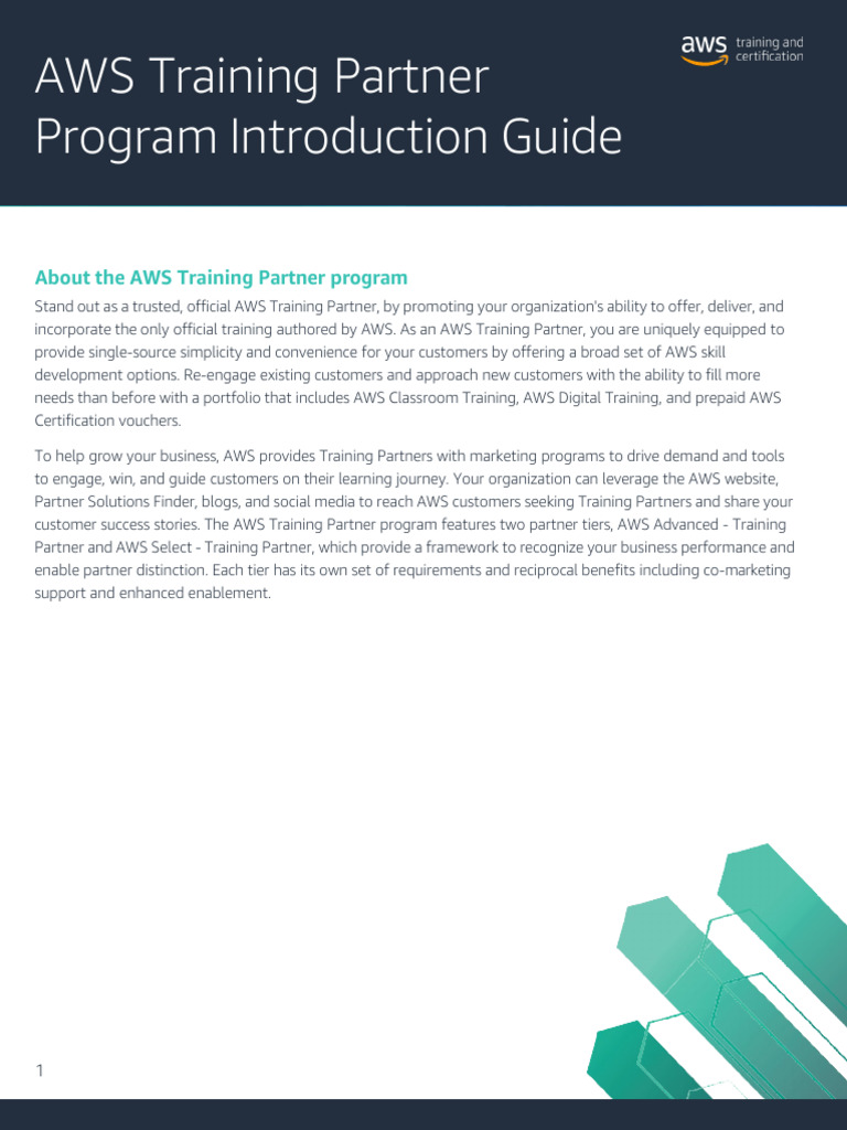 AWS Training Partner Program Introduction Guide 2023 | PDF | Amazon Web ...