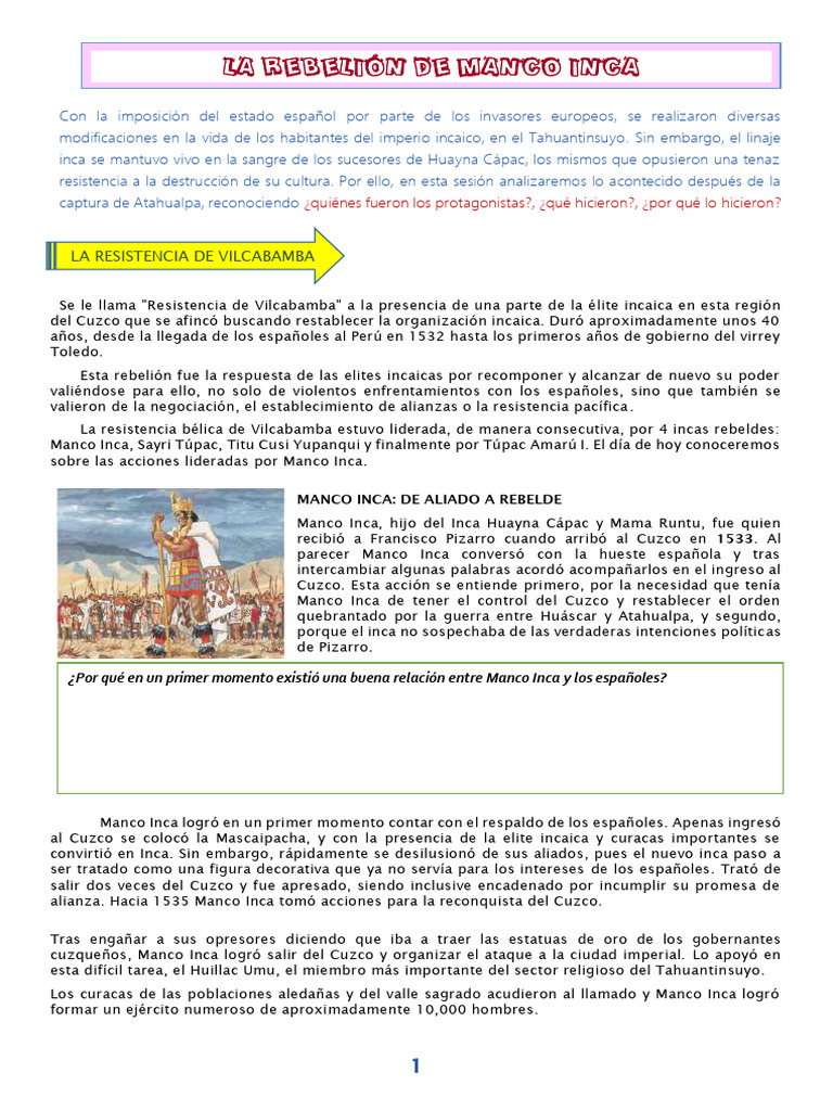 LOS INCAS DE VILCABAMBA I | PDF | Imperio Inca | Perú LOS INCAS DE VILCABAMBA I | PDF | Imperio Inca | Perú