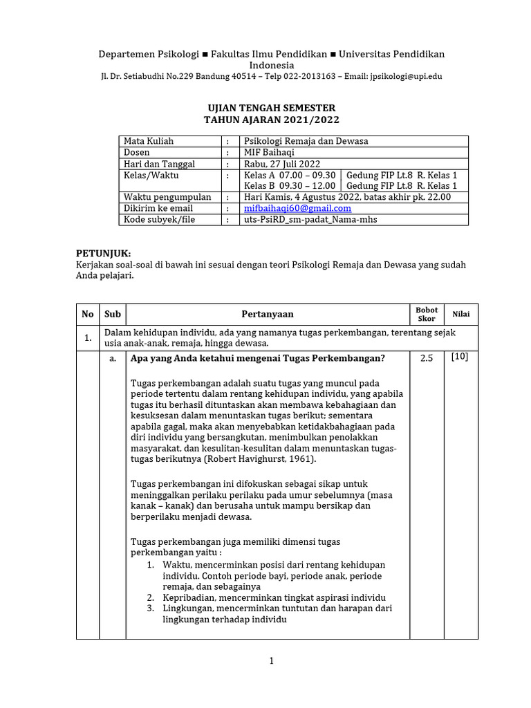 uts-PsiRD - Sm-Padat - Deri Fauzan Prawira (B) | PDF