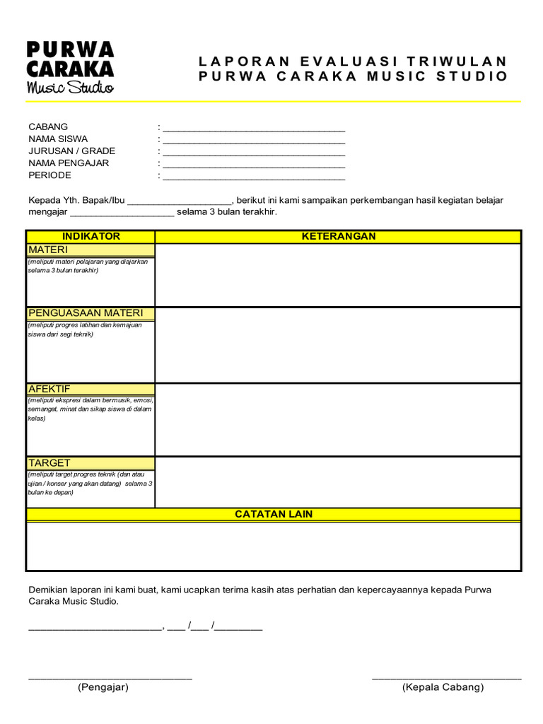 Laporan Evaluasi Triwulan PCMS Official (Logo Baru) | PDF | Bisnis