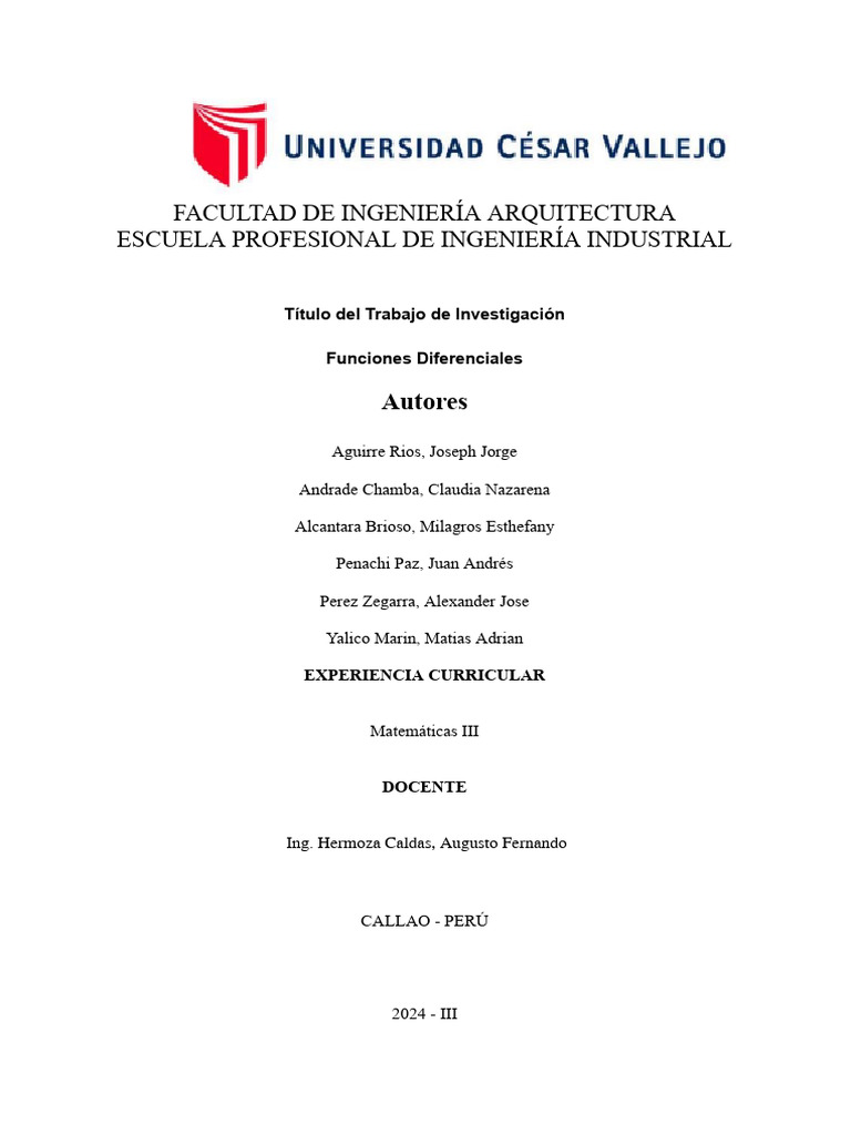 Informe Matematicas Iii | PDF | Ecuaciones | Ecuaciones diferenciales