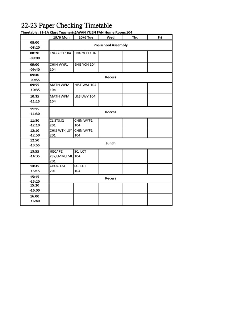 2223 Paper Checking by Class | PDF | Hong Kong