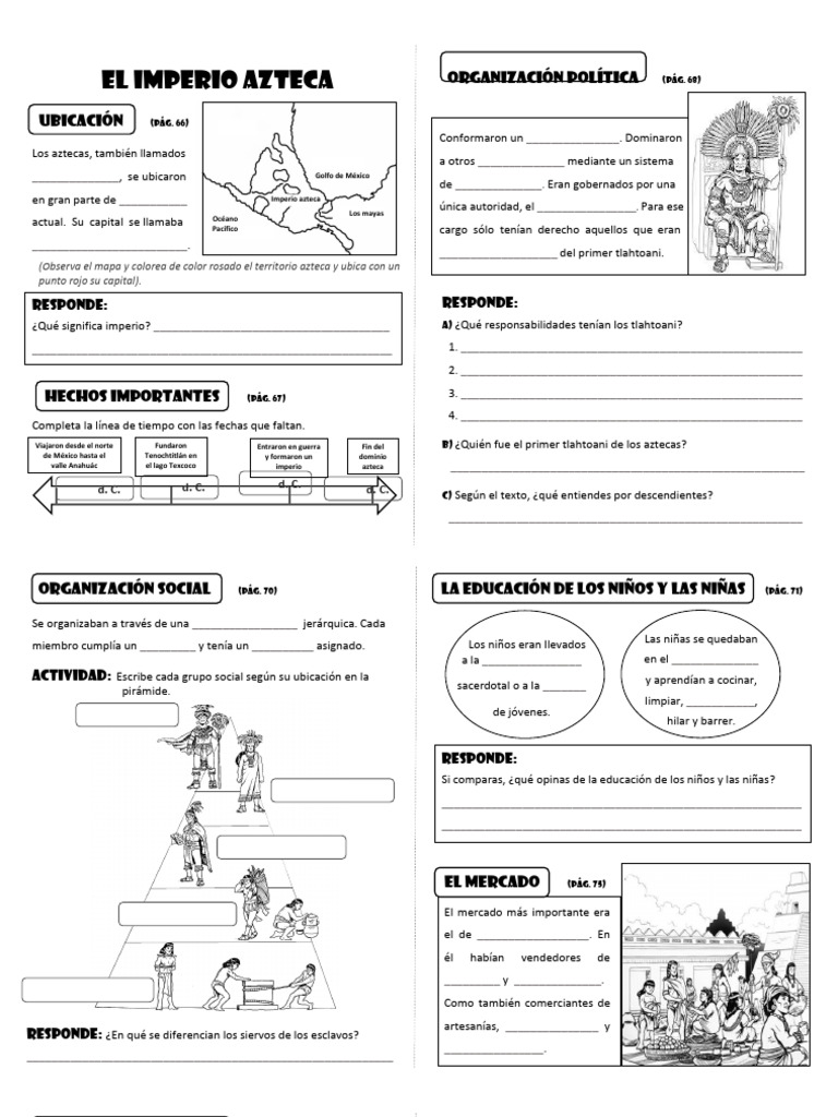 Guías Los aztecas 4° Básico | PDF
