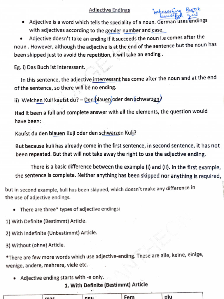 Adjective Ending | PDF | Noun | Adjective