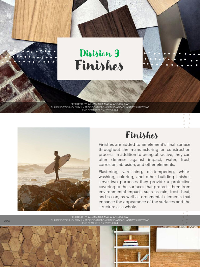 Building Technology 4 Division 9 | PDF | Paint | Tile