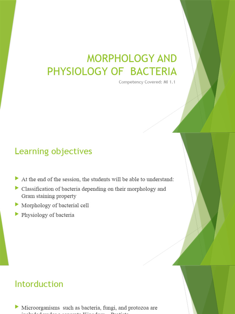 Morphology and physiology of bacteria Student ppt | Download Free PDF ...