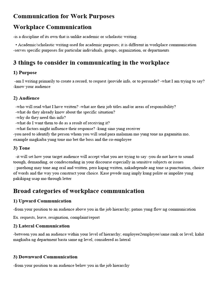 Communication For Work Purposes (Business Letters) | Download Free PDF ...