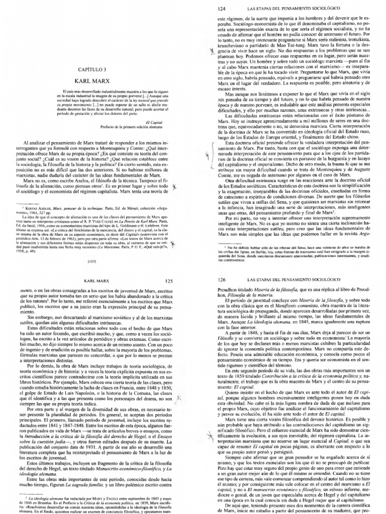 Raymond Arond Las Etapas Del Pensamiento Sociologico. Karl Marx | PDF ...