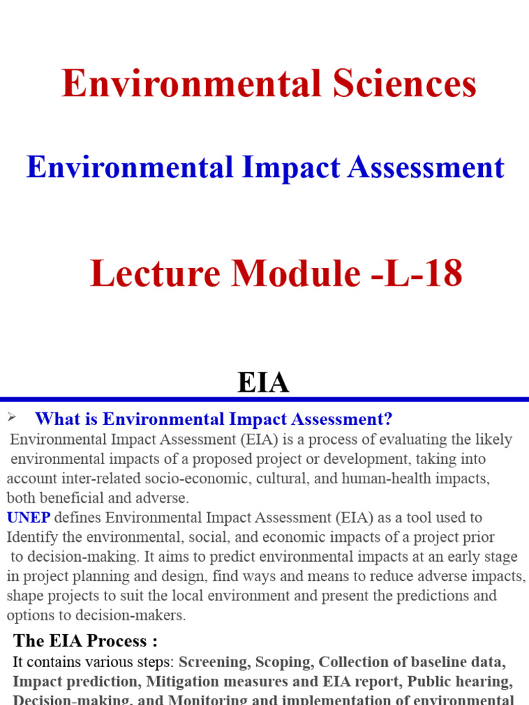 Environmental Sciences L 18 | PDF | Environmental Impact Assessment ...