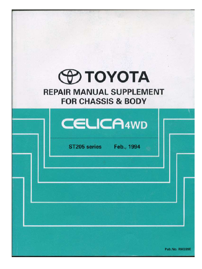 Vdoc - Pub Toyota Celica 4wd St205 Repair Manual Supplement For Chassis Body | PDF