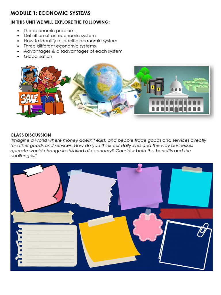 Economic Systems Notes I 2024 | PDF | Globalization | Capitalism
