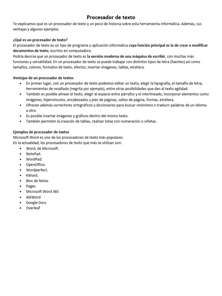 Procesador de Texto | PDF | Procesador de textos | Ventana (informática)