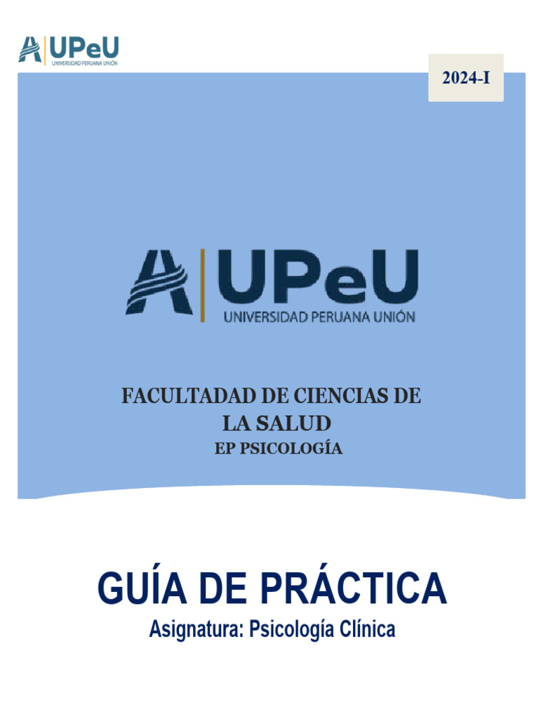 Guía de Psicologia Clinica 2024-I OFICIAL V04 | PDF | Evaluación ... Guía de Psicologia Clinica 2024-I OFICIAL V04 | PDF | Evaluación ...
