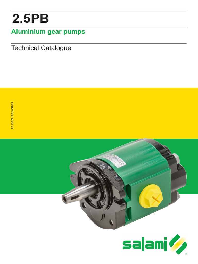 Salami 2.5PB Gear Pump Catalogue | PDF | Pump | Gear