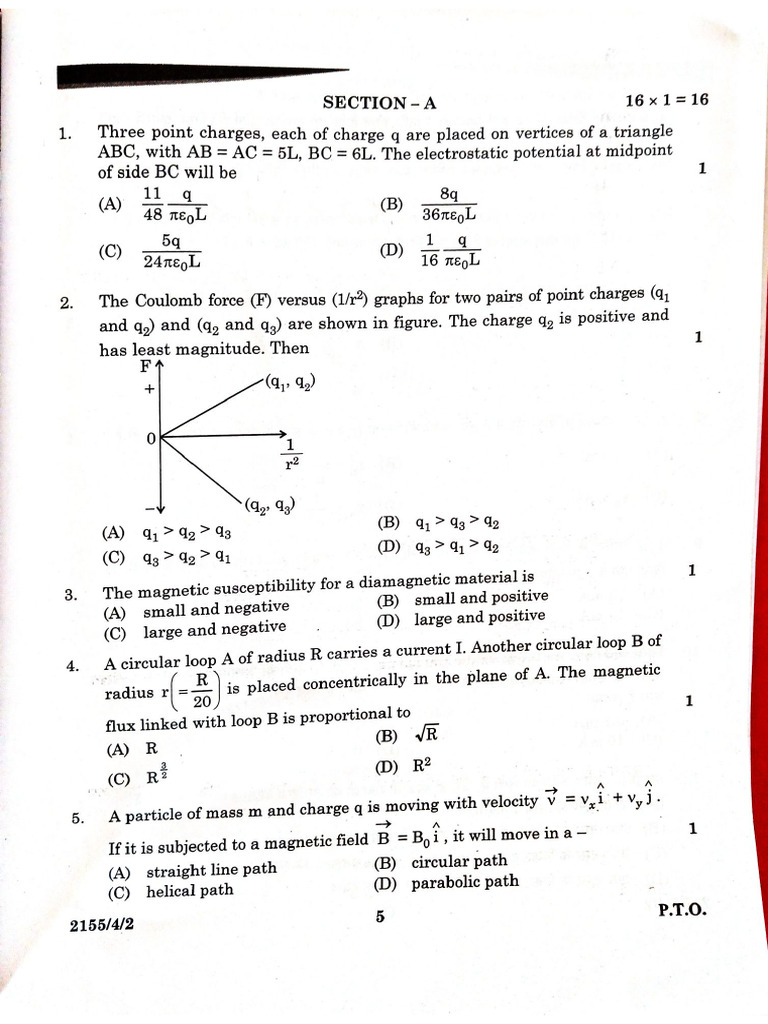 Set-2 XII Physics 2023-2024 | PDF