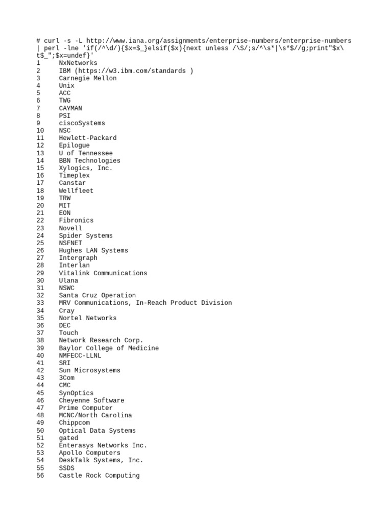 Enterprise Numbers | PDF | Telecommunications | Computing