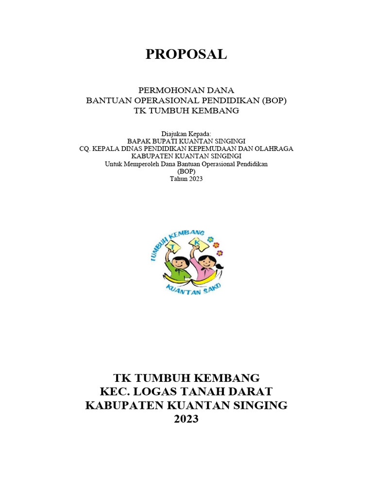 PROPOSAL BOP TAHAP SMTR 2 TK TK 2021 | PDF