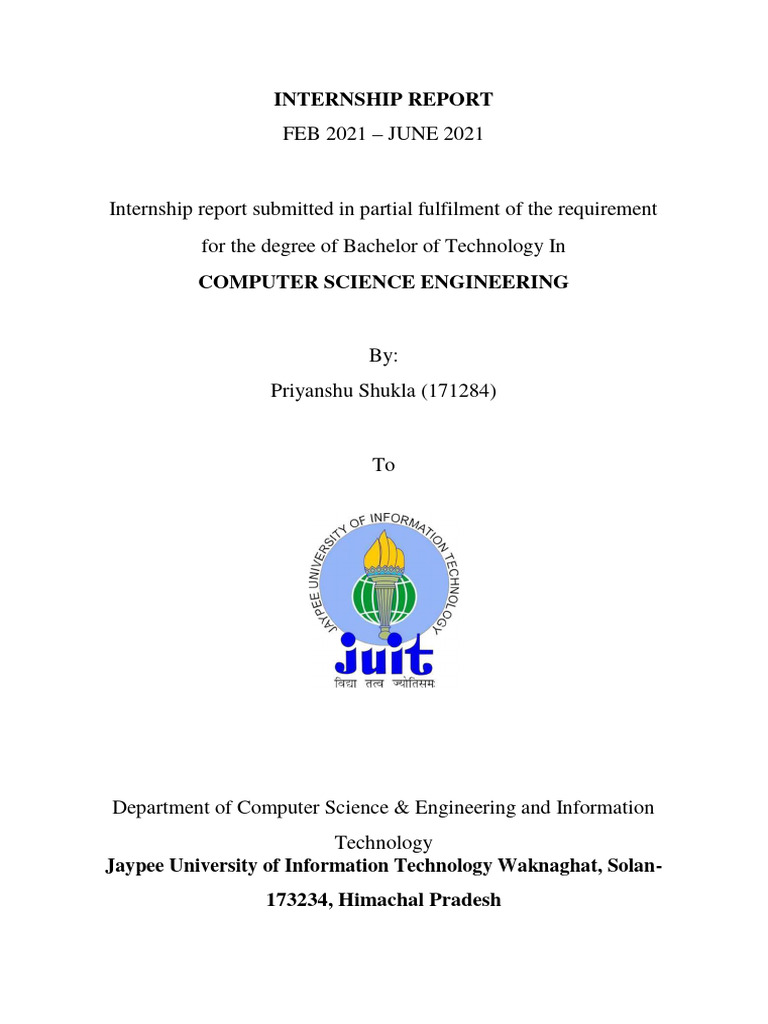Computer Science Internship Report | PDF | World Wide Web | Internet & Web