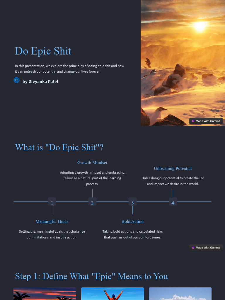 Do Epic Shit | PDF | Goal | Mindset