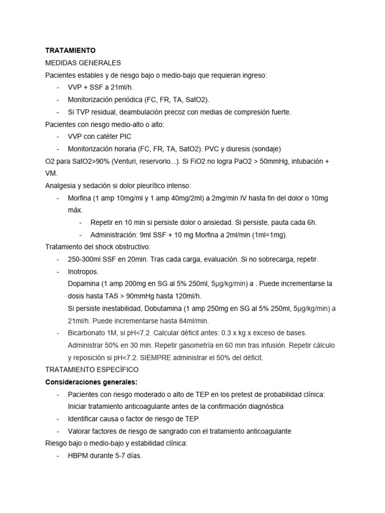 Manejo TEP | PDF | Especialidades Medicas | Drogas