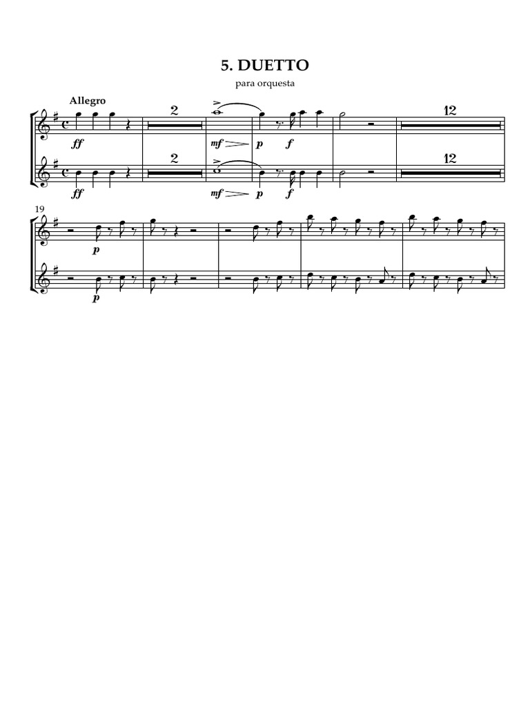 Duetto Seccion Oboes | PDF
