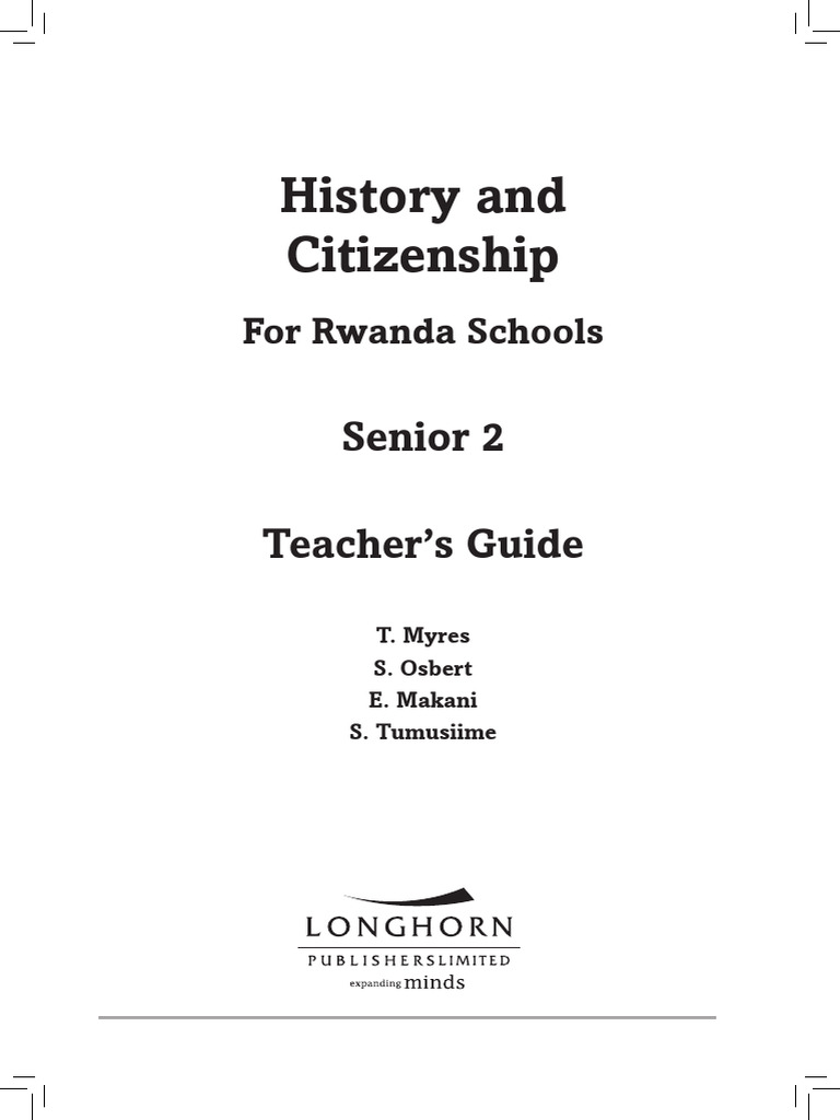 Secondary Schools - History - Teacher's Book - Senior Two | PDF ...