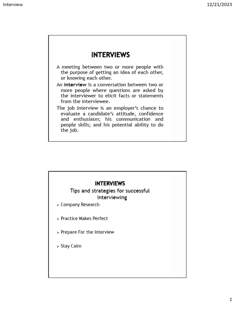 Interview | Download Free PDF | Interview | Job Interview