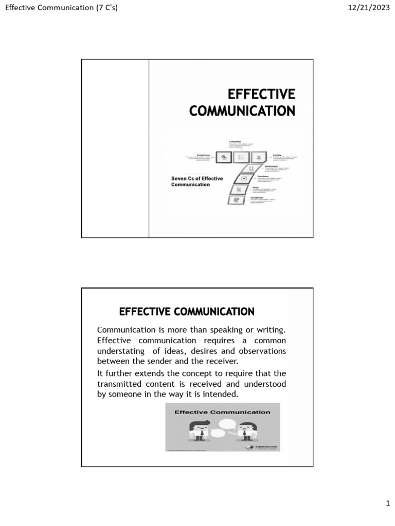 Effective Communication | Download Free PDF | Communication | Nonverbal ...