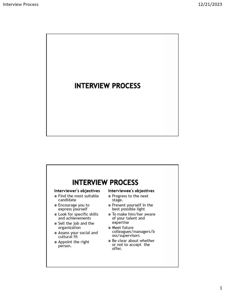 Interview Process | PDF | Cognition | Human Communication