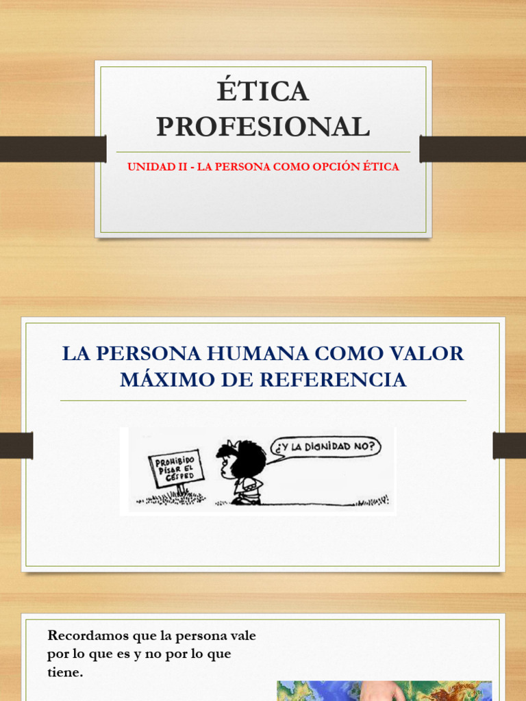 Unidad Ii La Persona Como Opción Ética | PDF | Dignidad | Moralidad