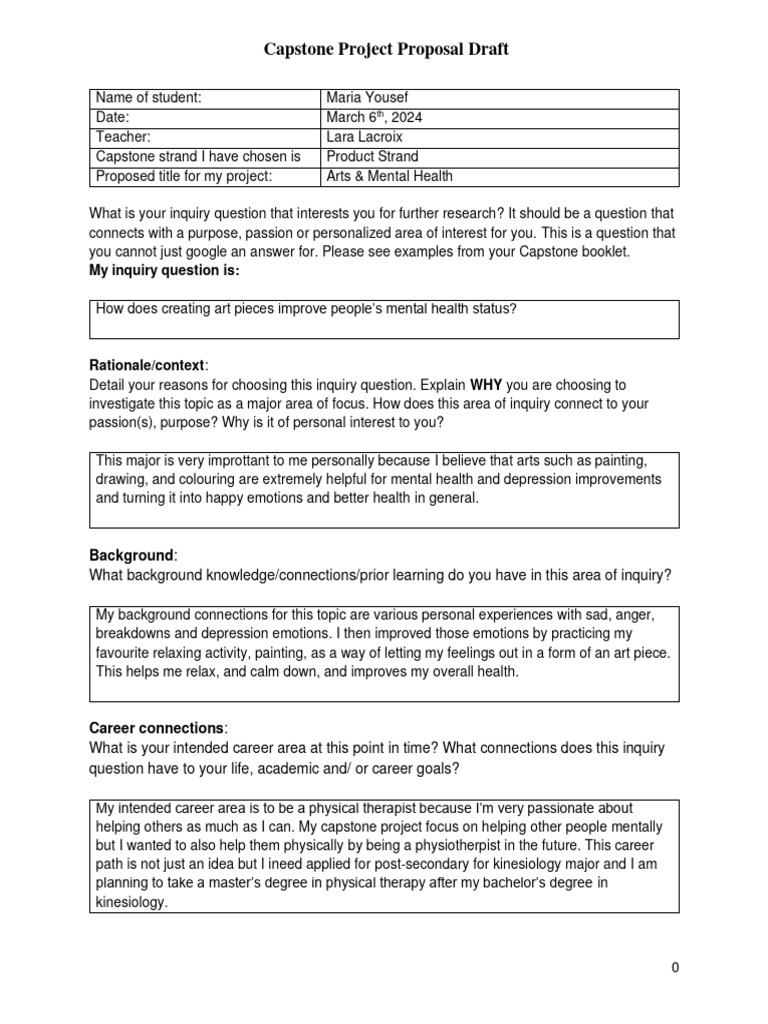 Capstone Project Proposal | Download Free PDF | Mentorship | Emotions
