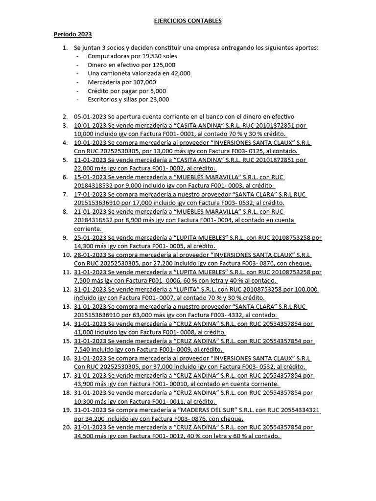 Ejercicios Contables - Entregable 2 | PDF | Servicios financieros