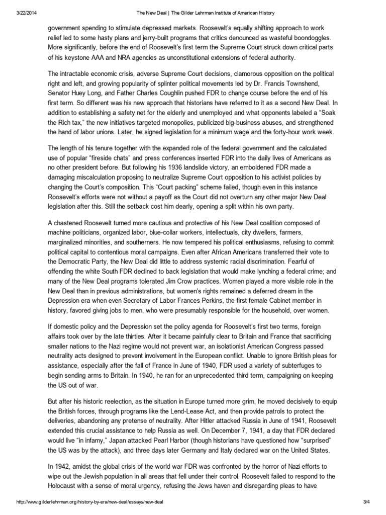The New Deal | PDF | New Deal | Franklin D. Roosevelt