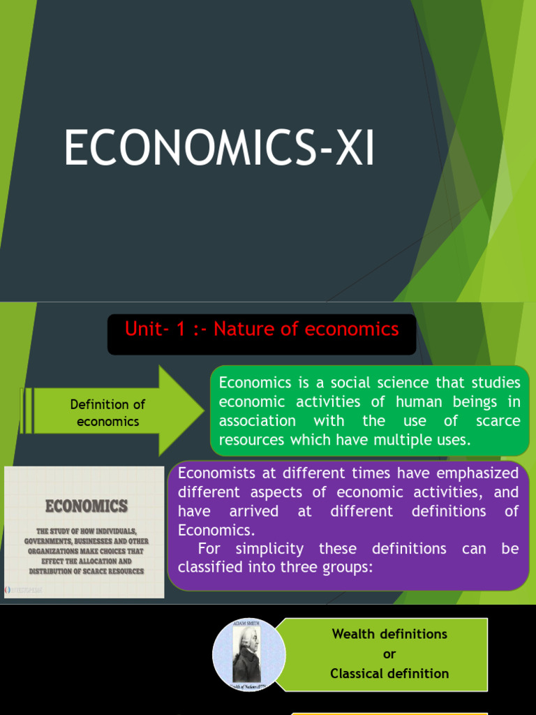 Adam Smith's Wealth Definition of Economics | PDF | Economics | Wealth